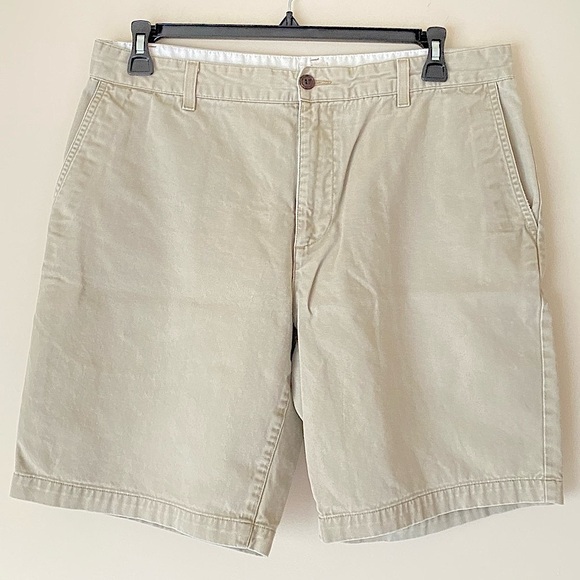 Dockers | Shorts | Dockers Mens Beige Flat Front Shorts 36 Preowned ...